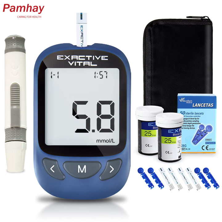 Glucometer Set : EXACTIVE VITAL Blood Glucose Monitor + 50s Test Strips ...
