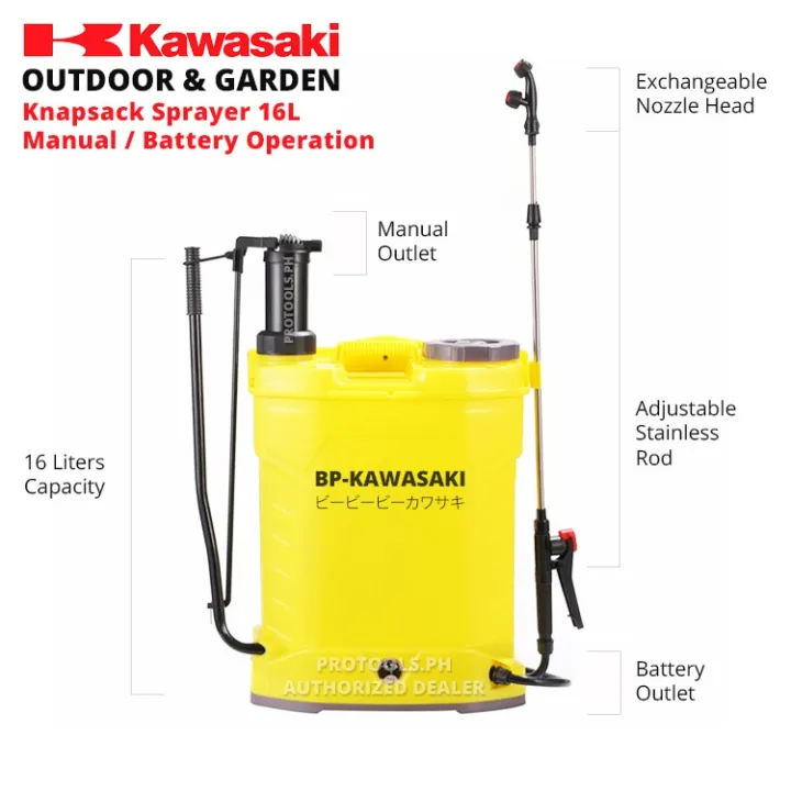 Kawasaki Knapsack Backpack Sprayer 16 Liters Disinfectant Alcohol ...