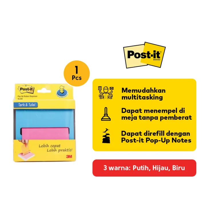 3M Post-it® Tempat Sticky Notes Pop Up Dispenser OL330 / Dispenser Memo ...