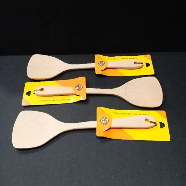 Sudip Kayu Panjang 12 inchi/High Quality Wooden Spatula/Pure Natural ...