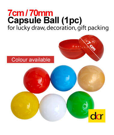 1pc 7cm/70mm Solid Color Empty Plastic Ball for Lucky Draw / Capsules ...