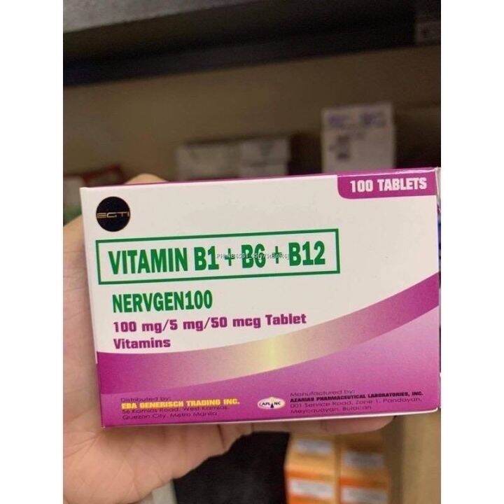 VITAMIN B COMPLEX (NERVGEN / NERVITA RAPID-B ) 100mg/5mg/50mcg TABLETS | Lazada PH