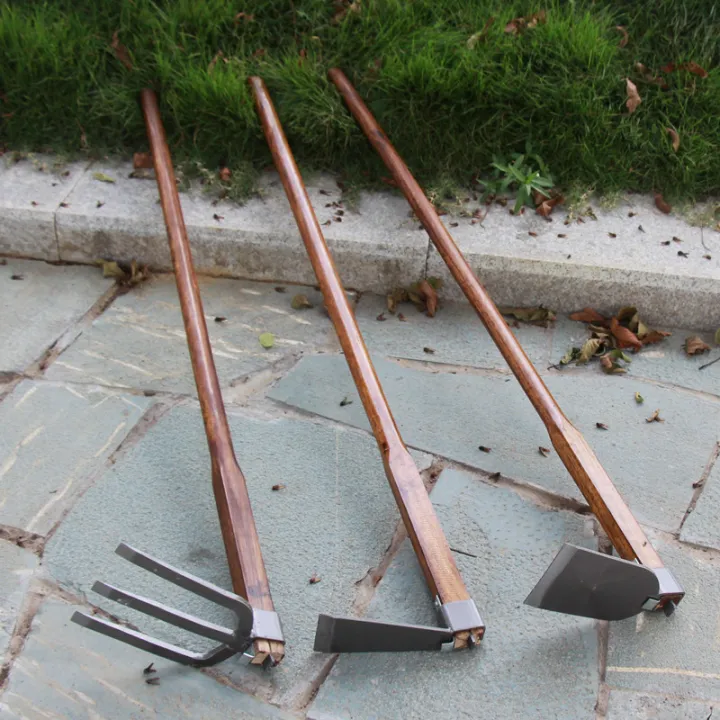 Hoe, long wooden handle, big hoe, rake, flower planting, farm tools ...