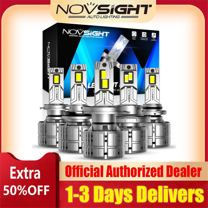 Novsight 1 Pair (2pcs) A500 N60 H4 H7 H11 9005 HB3 9006 HB4 200W/pair 40000LM high/low beam high ...