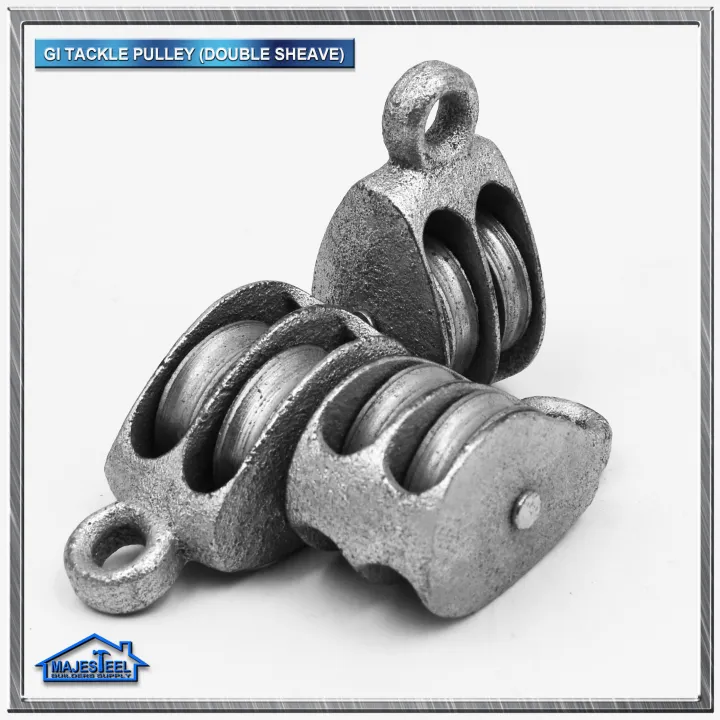Double Sheave Tackle Pulley Block Rope Swivel Eye (¾'' - 1'' - 1¼ ...