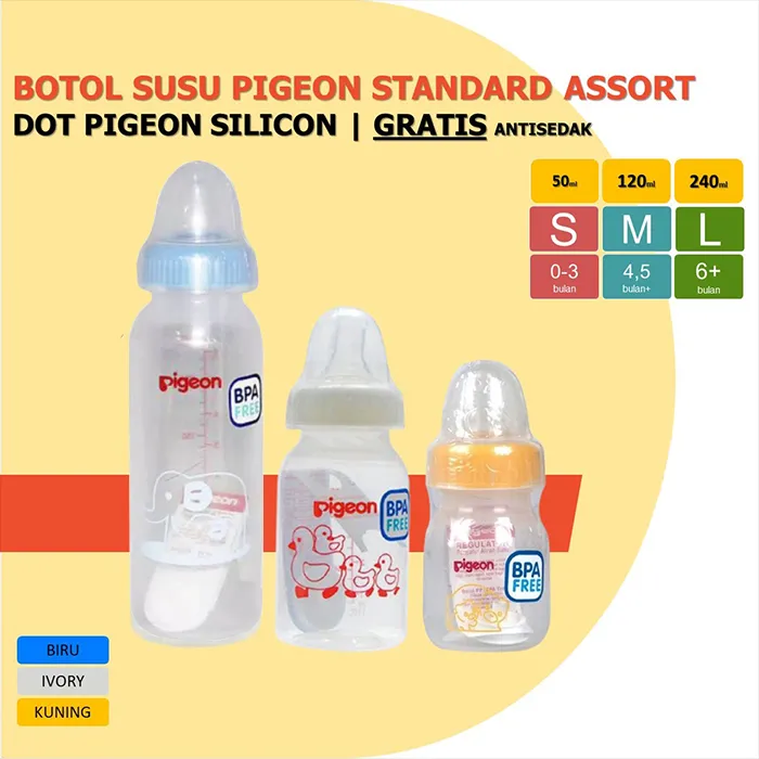 BOTOL SUSU PIGEON / DOT ANAK & BAYI UKURAN 50ML / 120ML / 240ML / DOT ...