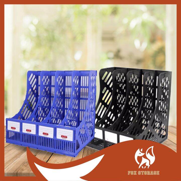 File Storage Plastic Desktop File Rack A4 Quadruple Storage File Frame ...