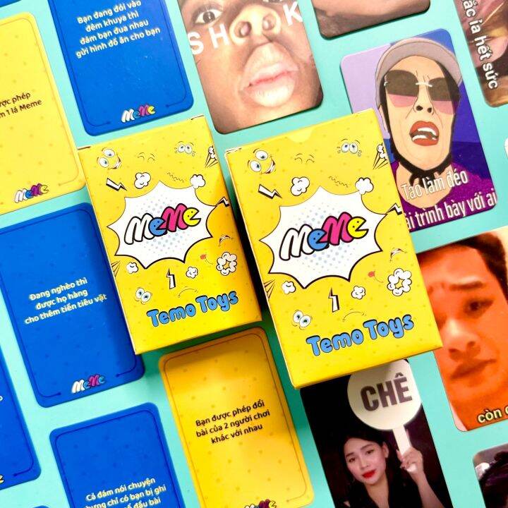 Bộ bài Meme boardgame mêm học đường hài hước chơi nhóm cùng bạn bè, gia ...