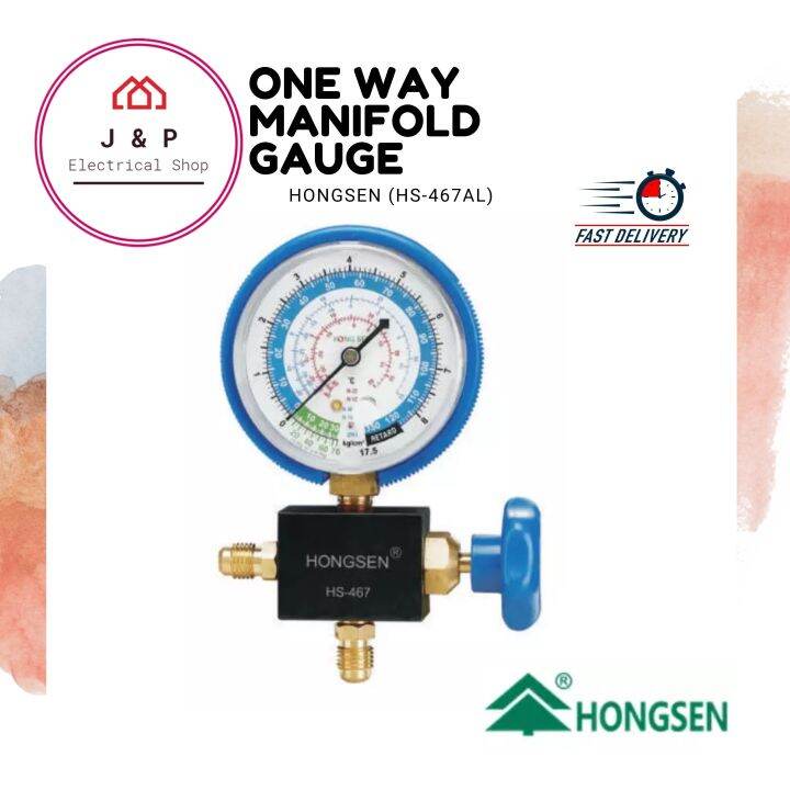 One Way Manifold Gauge HONGSEN ( HS-467AL)[READY STOCK] | Lazada