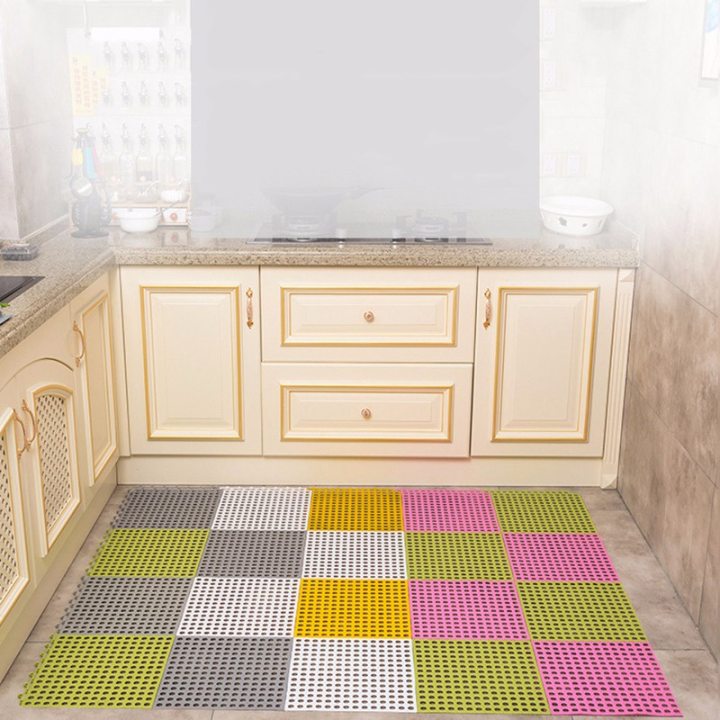 Floormat Anti-slip Splicing Bath Mat Carpet Square Pvc Color Combination Floor Rug Home Decor ...