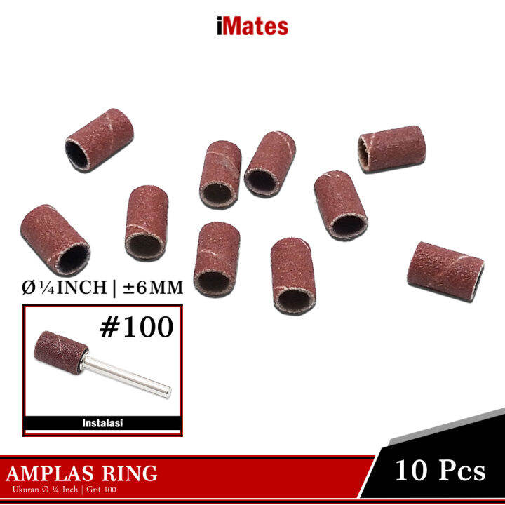 Amplas Ring Sanding Band Mini Die Grinder 1/4 Inch Grit 100 10Pcs ...