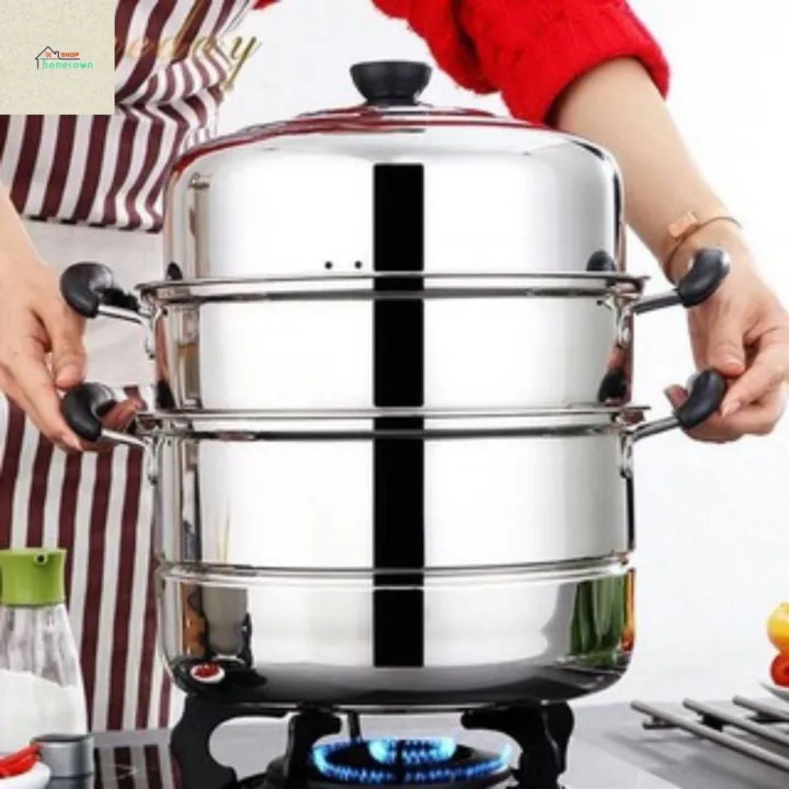 3 Layer Steamer Stainless Steel Cooking pots thickening small boiler ...