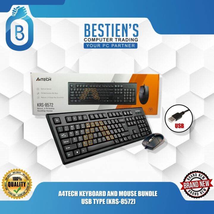 A4TECH (USB BUNDLE) KEYBOARD AND MOUSE BUNDLE USB TYPE (KRS-8572 ...