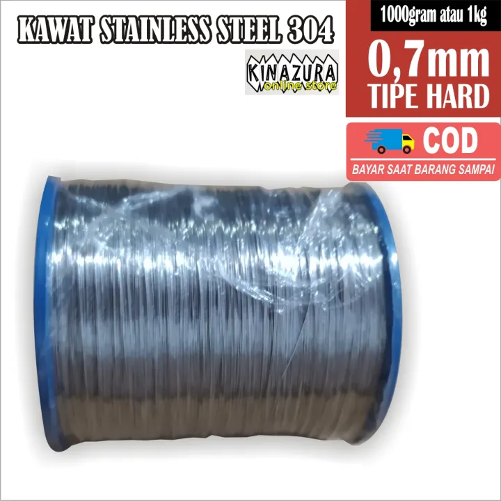 Kawat Stainless Steel 304 tipe Hard 0.7 mm kemasan 1kg KOREA | Lazada ...