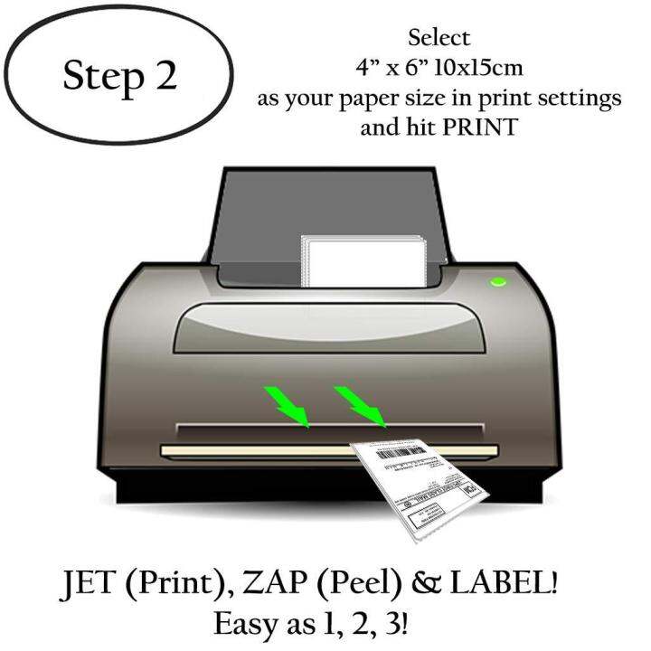 JETZAP Laser/Ink Jet Printer Pre-Cut White Shipping Labels 4??x 6 ...