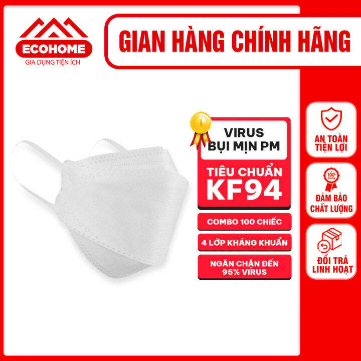 [300 CÁI lᴏại 1+FREESHIP]khẩu trang kf94 y tế hàn quốc 4d 4 lớp 1 thùng 300 cái kf 94 ECOHOME ...