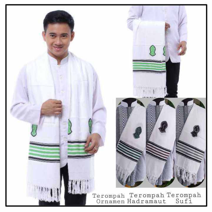 SORBAN PUTIH RIDA HABIB MOTIF KASHMIRI PANJANG 2 METER | Lazada Indonesia