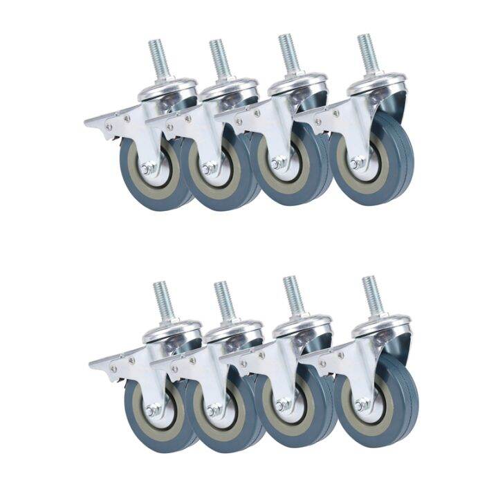 Heavy Duty 75mm Swivel Castor with Brake Trolley Casters Wheels for ...