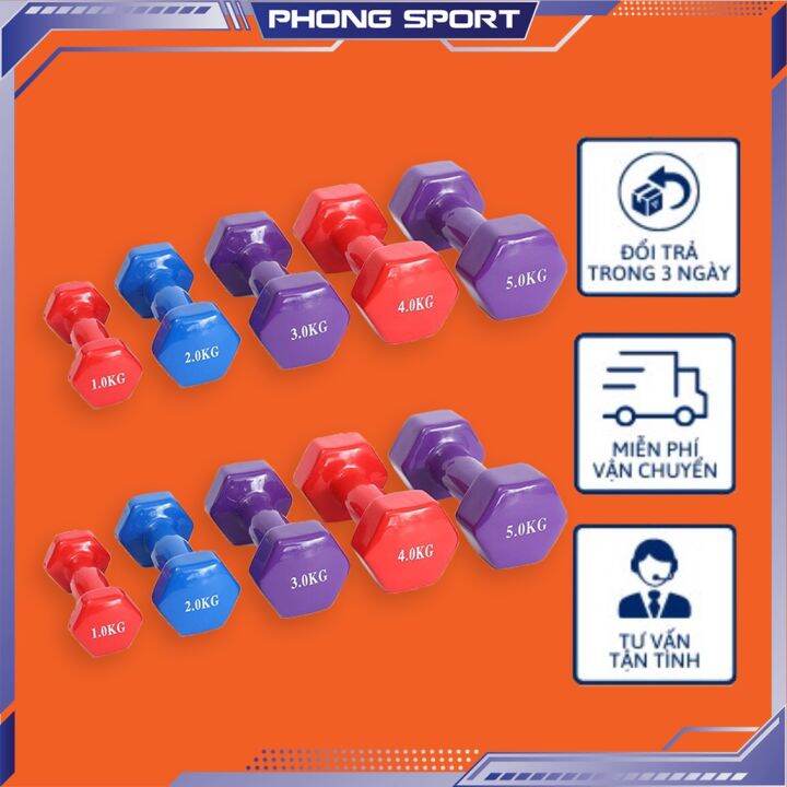 Tạ tay lõi sắt bọc cao su, tạ đơn 1kg 2kg 3kg 4kg 5kg | Lazada.vn