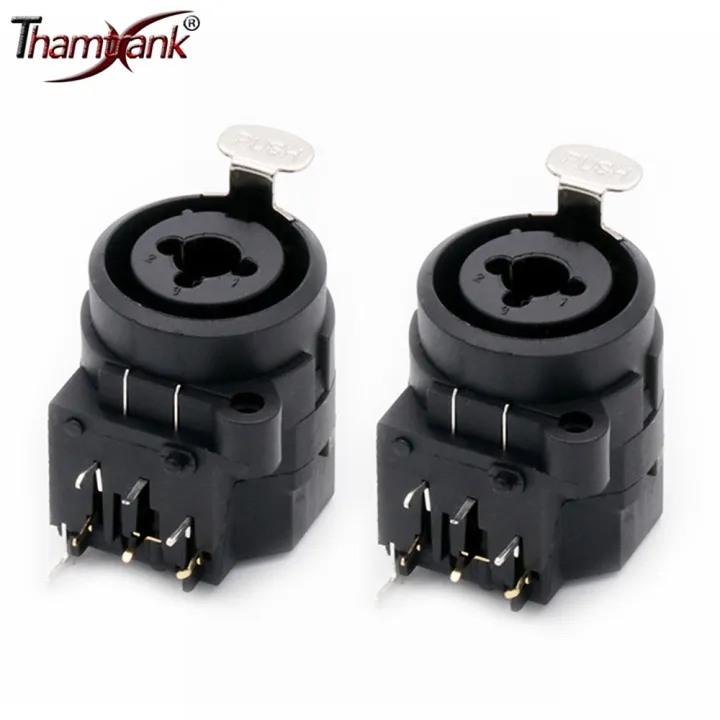 4pc 3 Pin XLR 6.35mm Female Jack Socket 7 Feet Right Angle Chassis ...