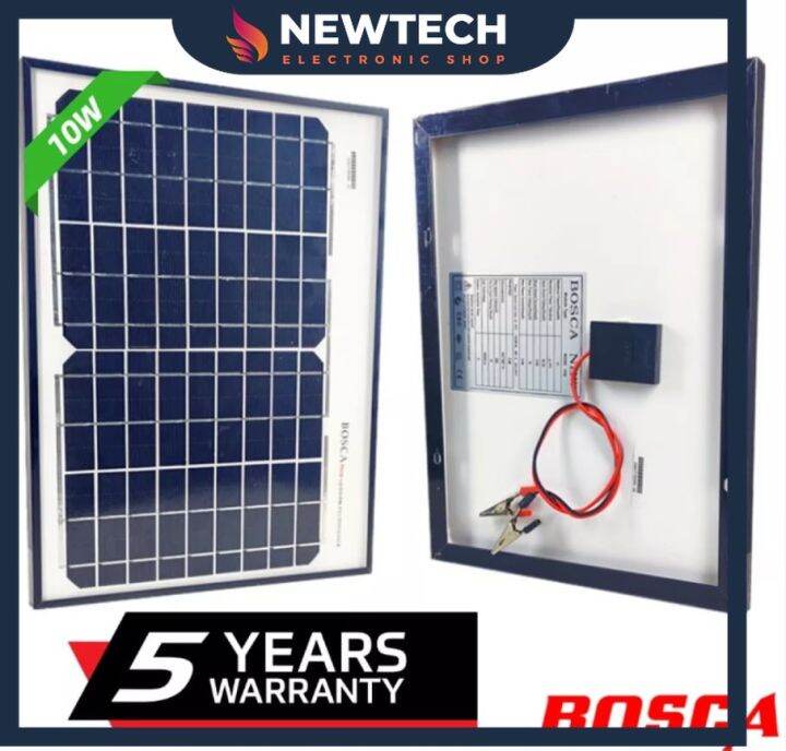 BOSCA 5 Year Warranty 10W Solar Panel Mono 10 Watt 12 Volt Pv Solar ...