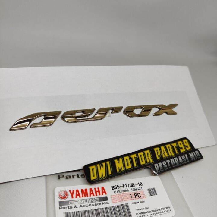 SATUAN EMBLEM BODY TIMBUL 3D AEROX KANAN ATAU KIRI GOLD B65-F173B-10 | Lazada Indonesia