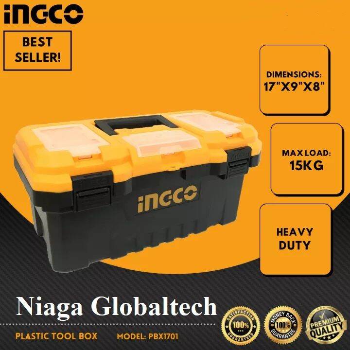 INGCO PBX1701 TOOLBOX 17" KOTAK PERKAKAS TOOL BOX PVC BOKS PLASTIK ...