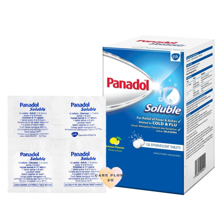 Panadol Soluble 500mg Effervescent Tablets (4's/strip) | Lazada