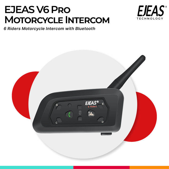 EJEAS V6 Pro Motorcycle Helmet Bluetooth Headset Riders Intercom with ...