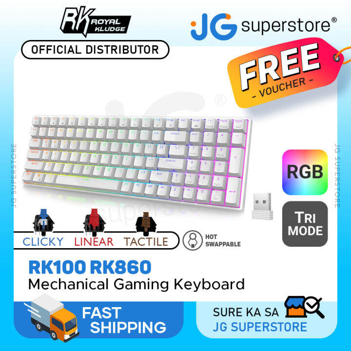 Royal Kludge RK RK100 RK860 100 Keys RGB Mechanical Gaming Keyboard Tri ...