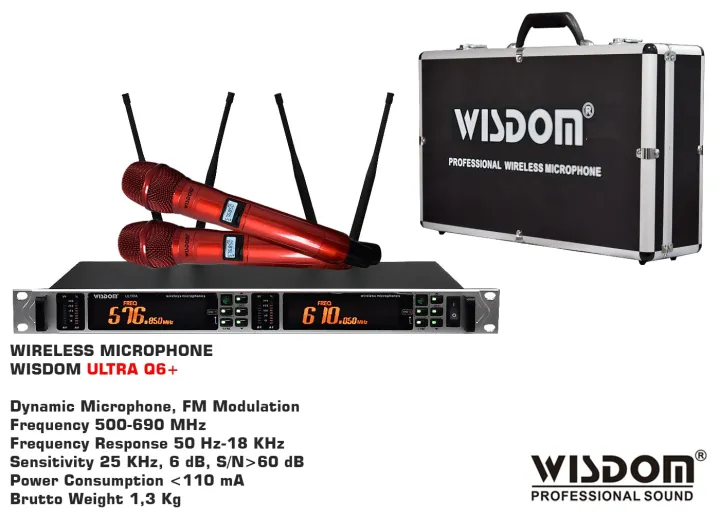 MIC WIRELESS WISDOM ULTRA Q6+ PROFESSIONAL WIRELESS MICROPHONE | Lazada ...