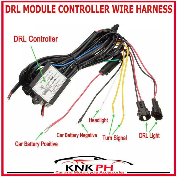 12V Car DRL Controller Universal Auto LED Daytime Running Lights Controller Relay Harness ...