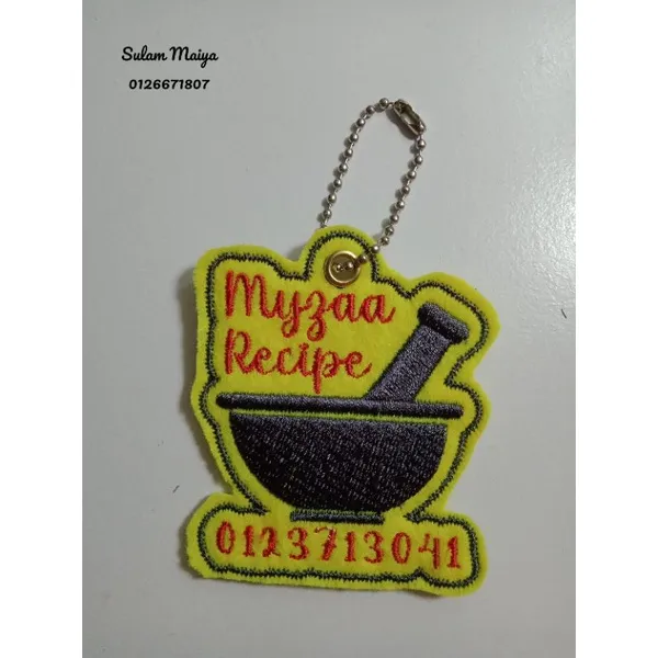 Personalized embroidered keychain (sulam nama dgn pelbagai pilihan ...