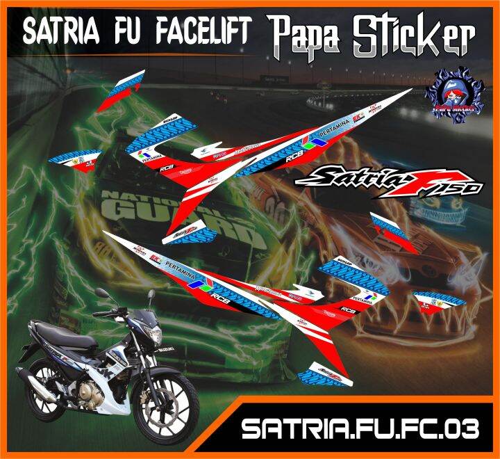STRIPING SATRIA FU INJEKSI FACELIFT PERTAMINA MANDALIKA - STIKER MOTOR ...