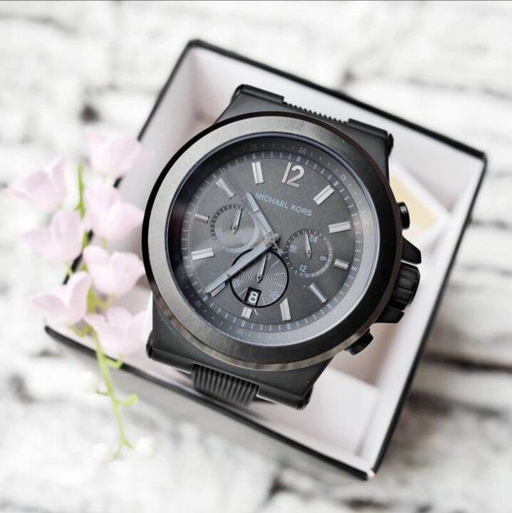MK8152 Michael Kors Dylan Black Men's Watch Original With 1 Year ...