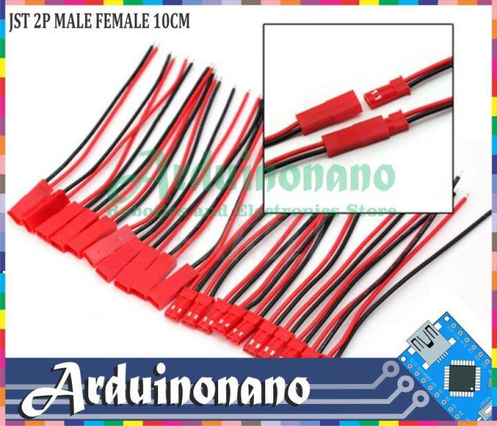 JST 2P JST CONNECTOR 2 PIN MALE FEMALE PAIR 10CM CABLE LIPO BATTERY | Lazada Indonesia