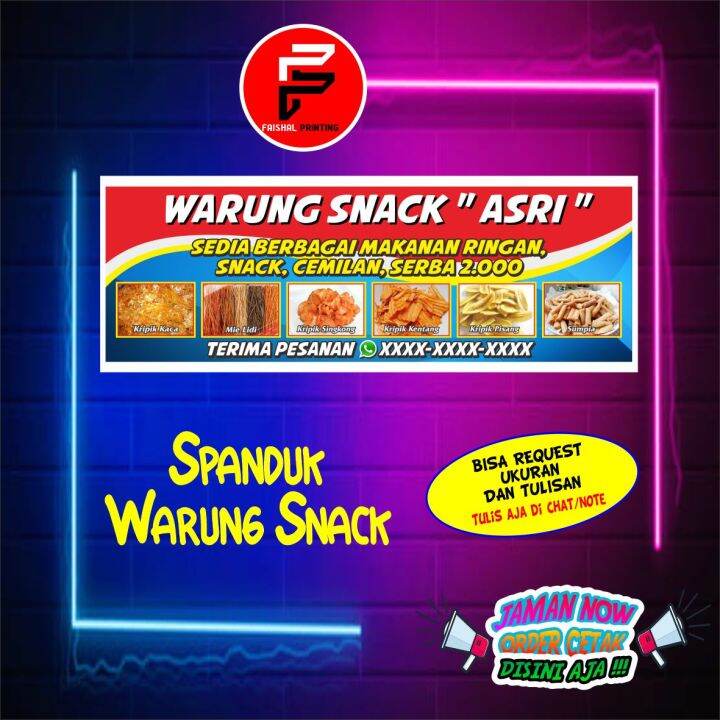 Spanduk Warung Snack / Banner Toko Makanan Ringan / Spanduk Toko ...