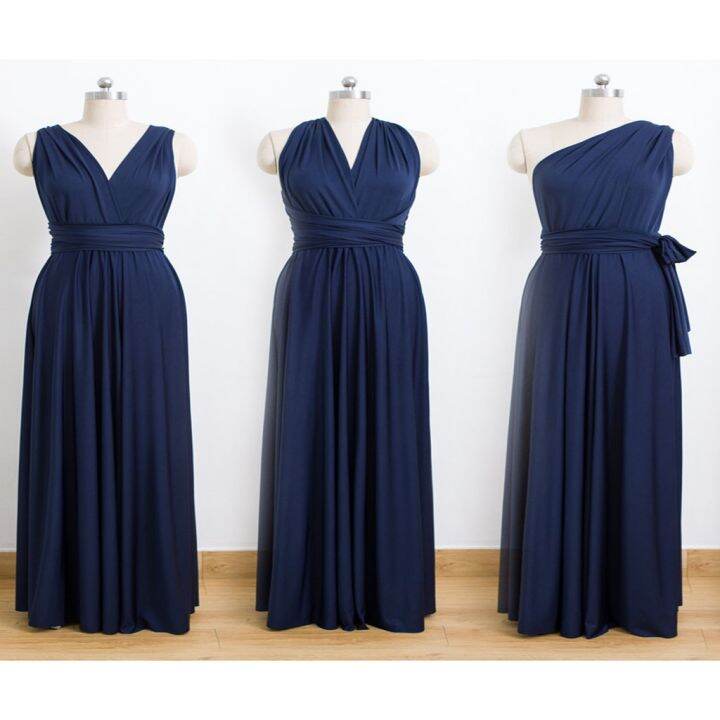( PLUS SIZE ) NAVY BLUE Infinity Dress With Tube Floor Length | Can fit ...