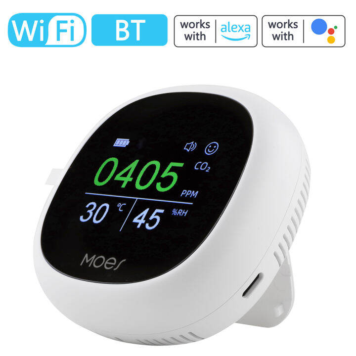 Fansline-Tuya BT Detektor Karbon Dioksida Sensor, Tester Suhu dan ...
