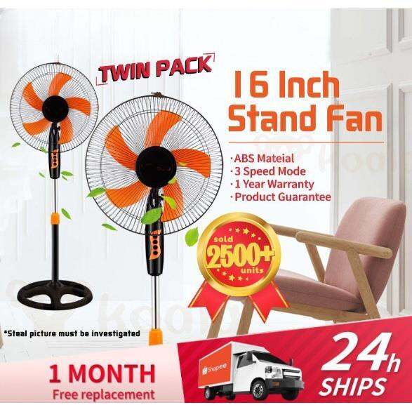 Ready Stock 16 Inch Electric Fan 16'' Stand Fan 3 Speed Mode 5 Blades ...