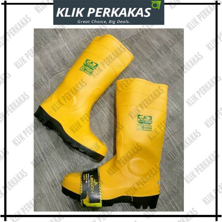 Sepatu Safety Boot Legion Safety Boots Steel Toe PVC Kuning | Lazada ...