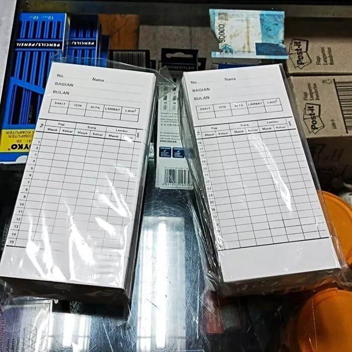 kartu absensi / absen polos | Lazada Indonesia