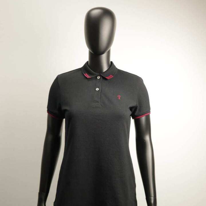 COLLEZIONE C2 Regular Fit 22WT1K054 BLACK Pique Polo Shirt Wear Women ...