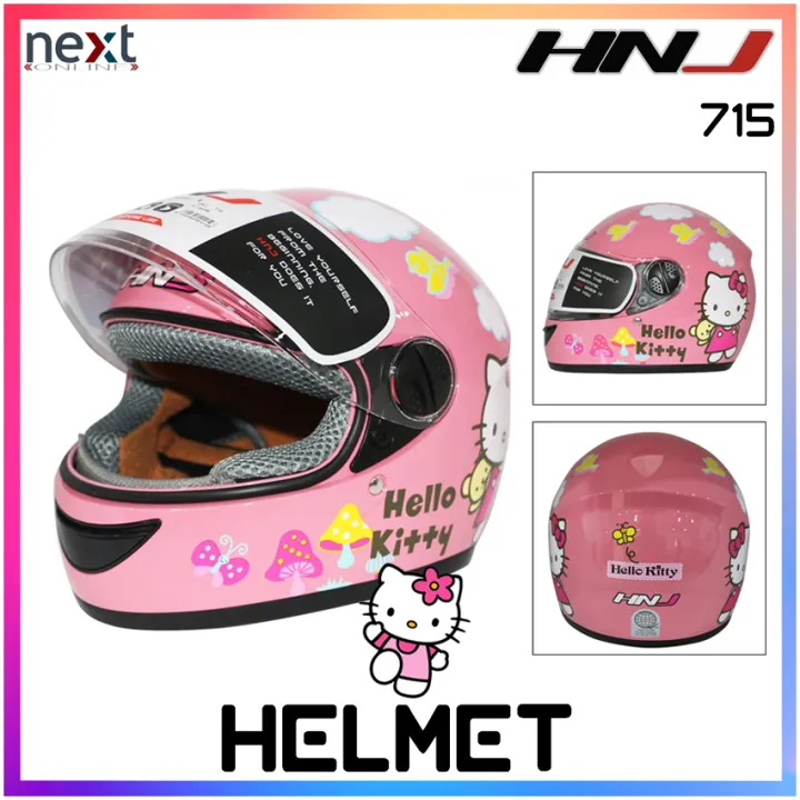 HNJ 715 Kids Full Face Single Visor Helmet H. Kitty (KT-Pink) | Lazada PH