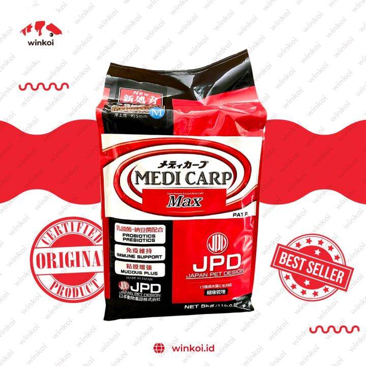 JPD MEDICARP MAX 5KG Size S/M/L Pakan Ikan Koi Imun Immune Support ...