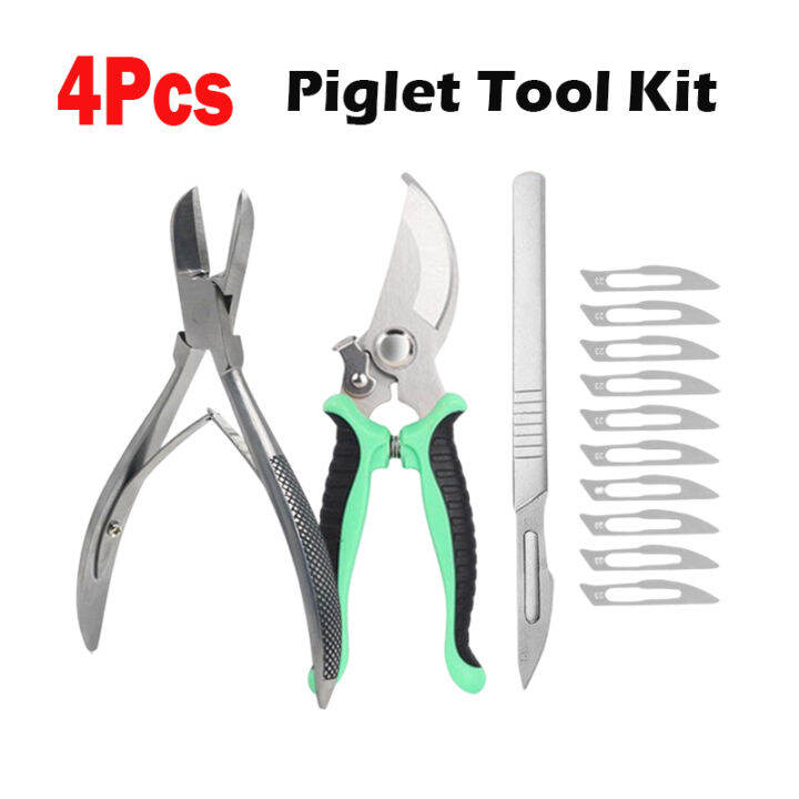 4 in 1 Piglet Tool Kit Piglet Tail Clipper/Piglet Teeth Cutter/Pig ...