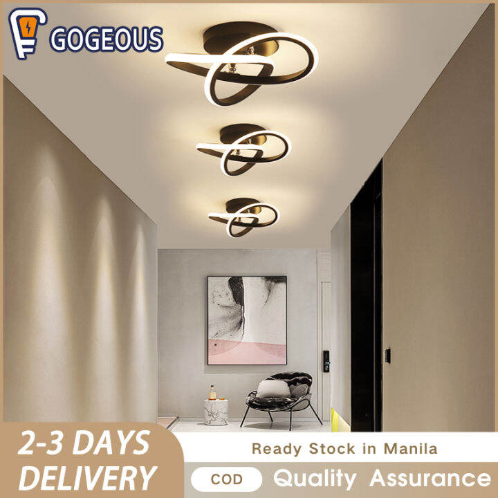 GOGEOUS Tricolor Modern LED Ceiling Light Minimalist Balcony Aisle Lamp ...