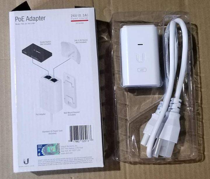 Ubiquiti POE-24-7W-G-WH 24V 0.3A Gigabit for Litebeam LBE-5AC-Gen2 ...