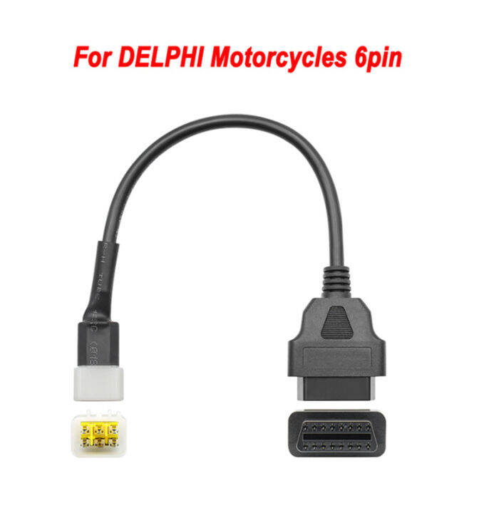 Delphi 6Pin To Obd2 16Pin Delphi 6Pin Motorcycle Locomotive Conversion Adapter Cable | Lazada.co.th