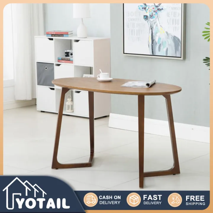 Nordic modern V-shaped solid wood coffee table living room oval simple ...